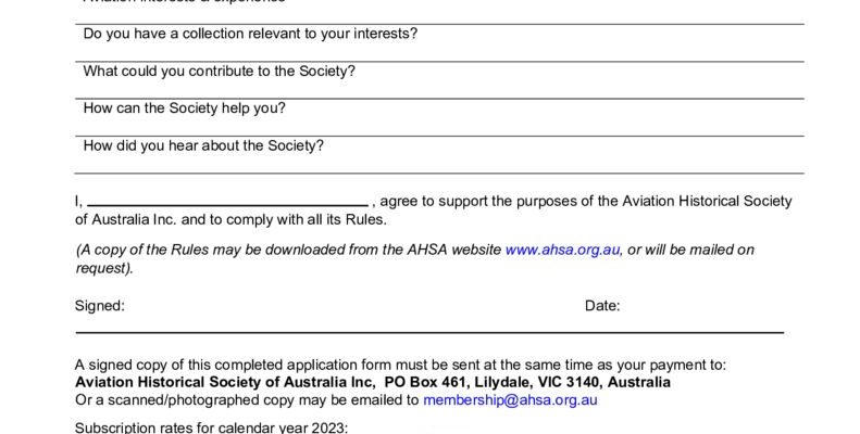 ahsa_appform_2023 – Aviation Historical Society of Australia